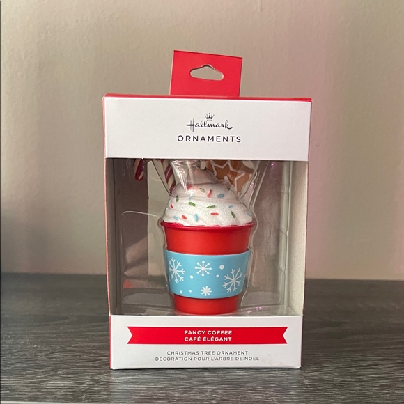 Hallmark | Holiday | Hallmark Red And Blue Coffee Ornament | Poshmark